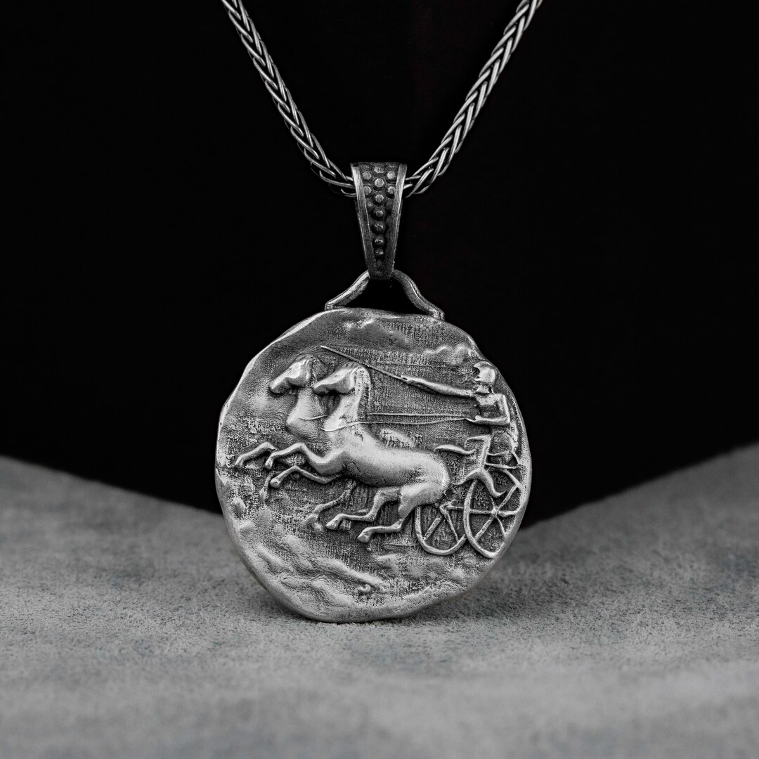 Janus Ancient Roman Replica Silvernecklace, Oxidized Rome Coin Jewelry ...