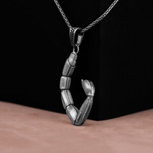 Unique Metasoma Scorpion Tail Silver Necklace, Insect Necklace, Animal ...