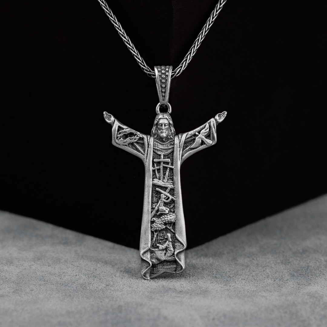 Unique Jesus Men Pendant Necklace, Ascension Ofjesus Faith Pendant ...