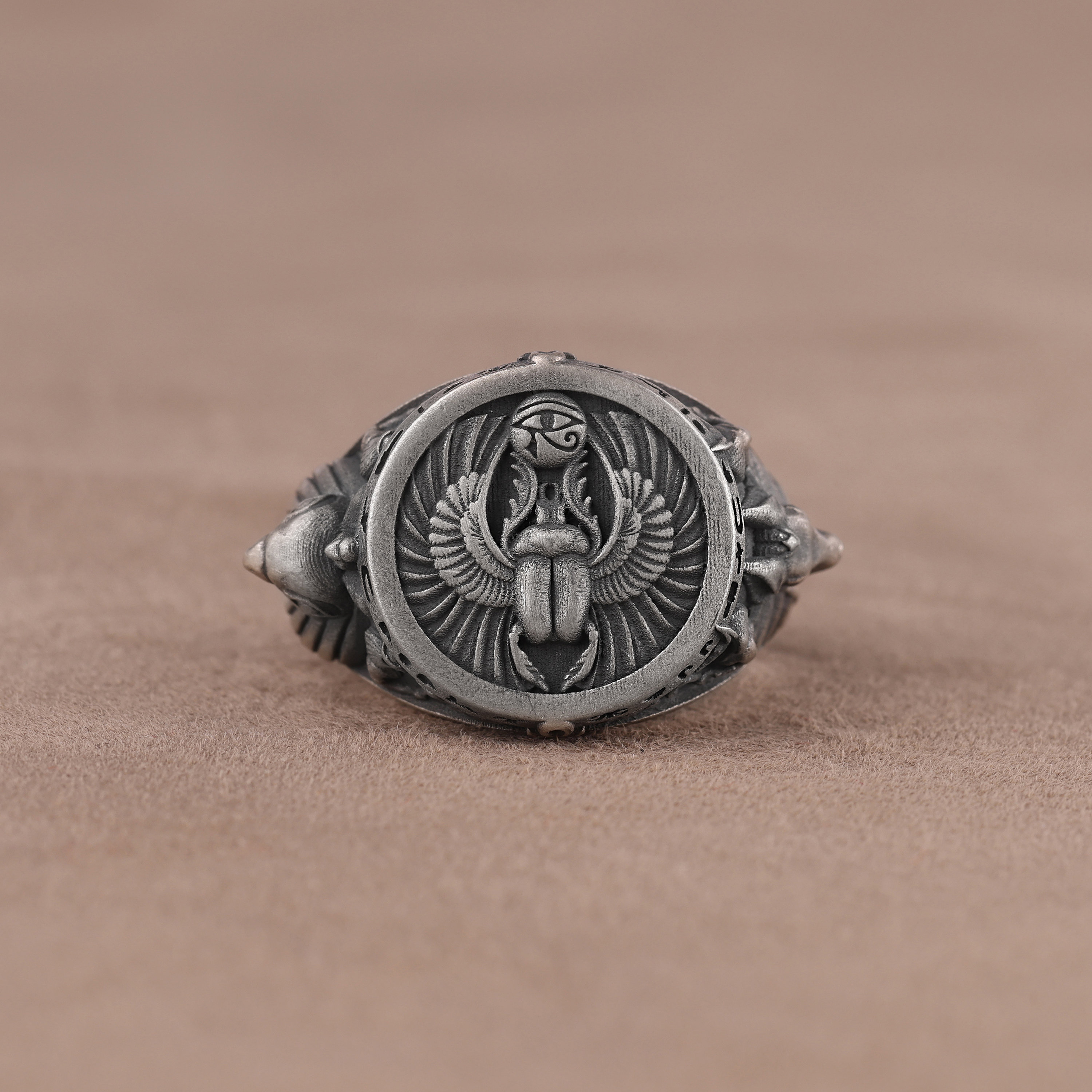 Anubis Silver Mens Ring, Egyptian God Ring, Handmade Sterling Silver ...