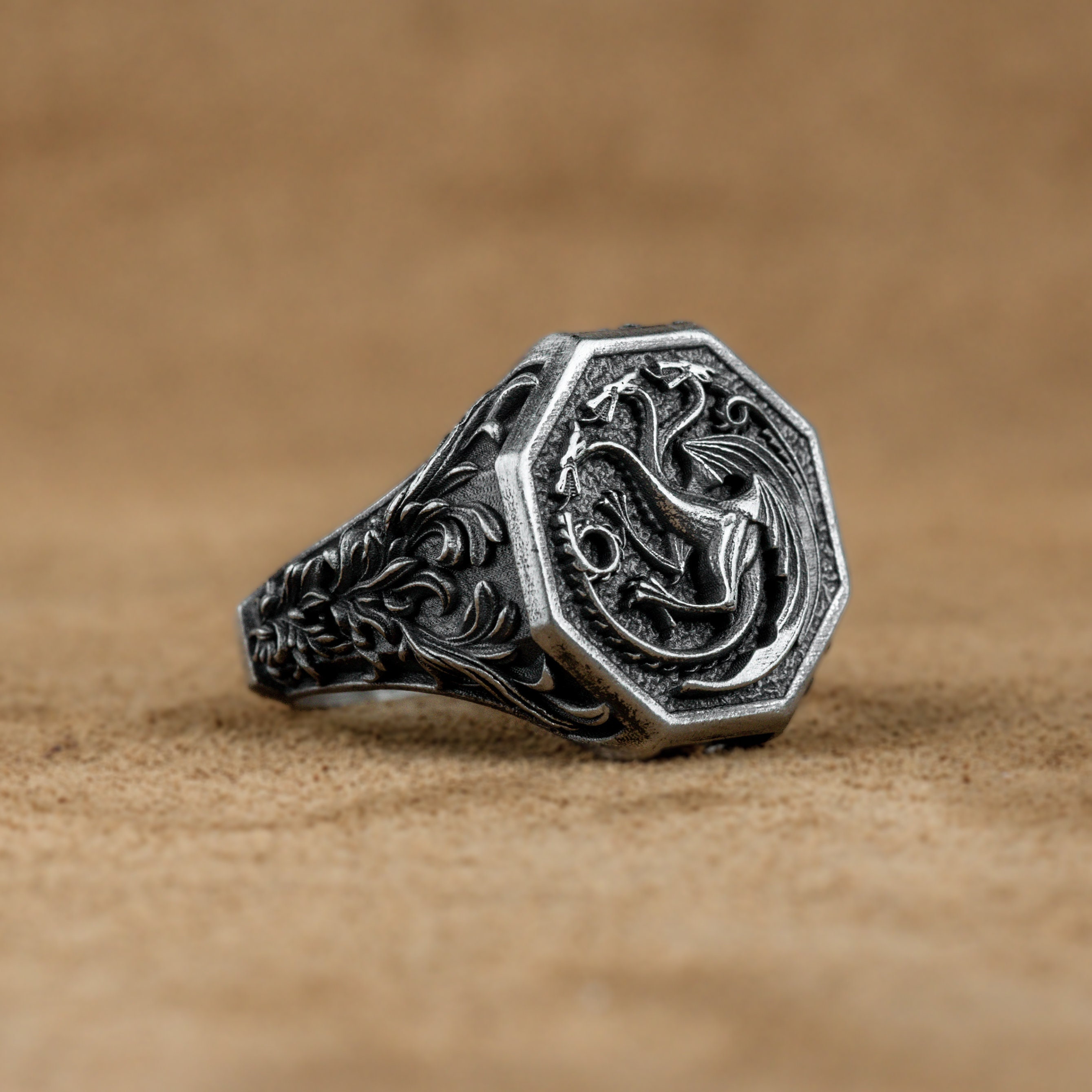 Daenerys Targaryen Dragon Silver Ring, Dragon Fashion Ring, Fantasy ...