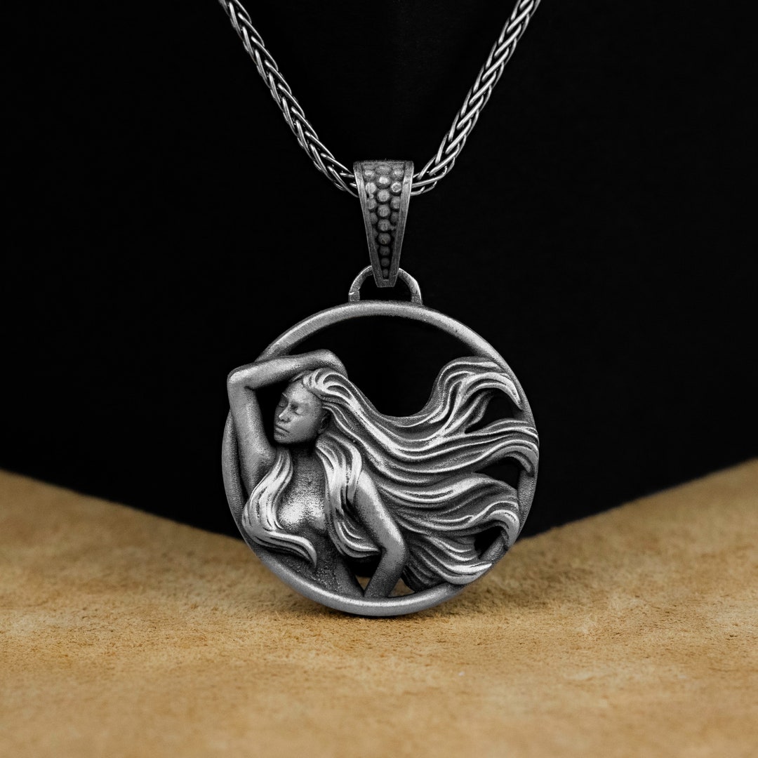Virgo Pendant, Unique Virgo Zodiac Astrology Silver Men Necklace ...