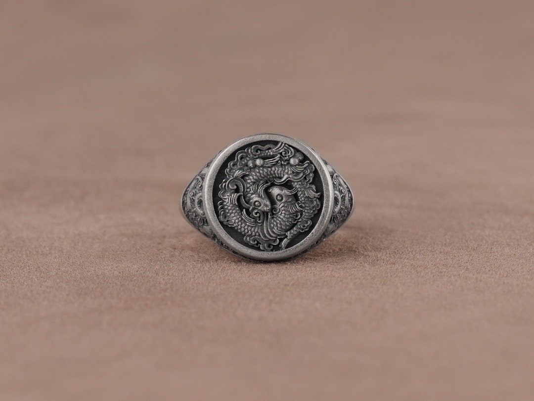 Chinese River Fish Traditional Ring Stylish Wedding Band - Etsy