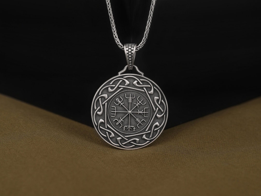 Viking Compass Vegvisir Medallion Nordic Knot Ornamented - Etsy