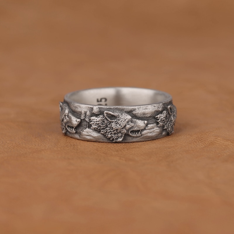 Wolf Ring Men - Etsy