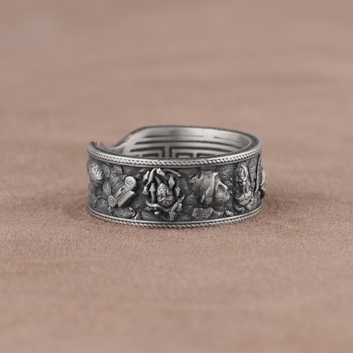Handmade Greek Mythology Ring, Antique Greek Olympus Gods Statue Ruins ...