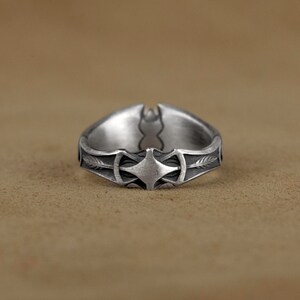 Shield Men Ring, Modern Shield Silver Ring, Engraved 925 Silver Wedding ...