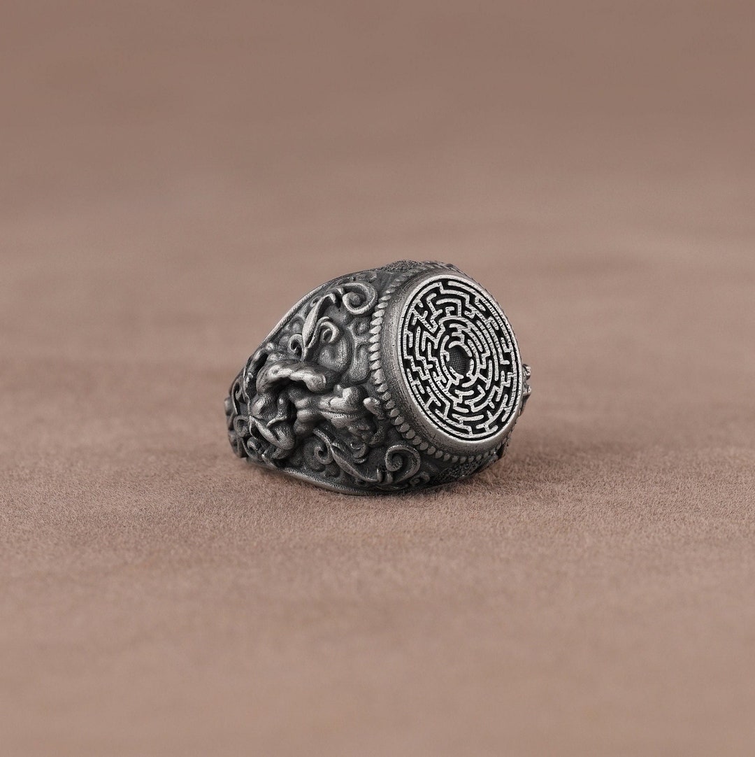 Greek Mythology Ring, Theseus and Minotaur Greek Sculpture Ring ...