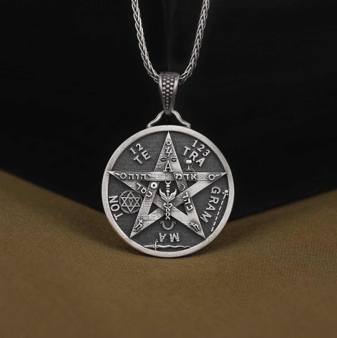 Yahweh Tetragrammaton Medallion With Jewish Star, Hebrew Pendant in ...