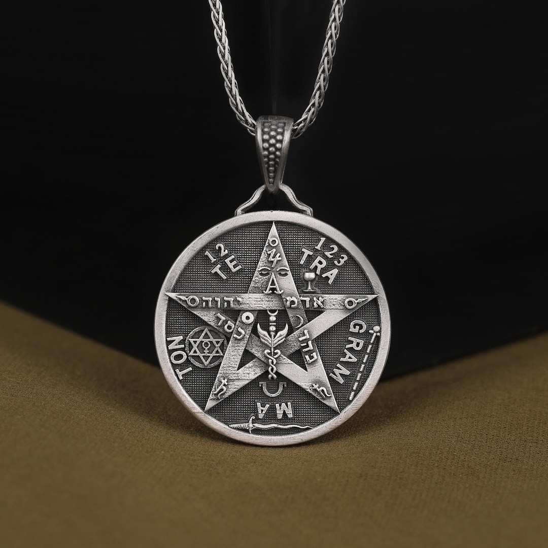 Yahweh Tetragrammaton Medallion With Jewish Star, Hebrew Pendant in ...
