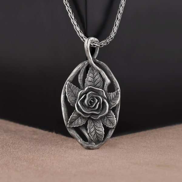 Rose Pendant - Etsy
