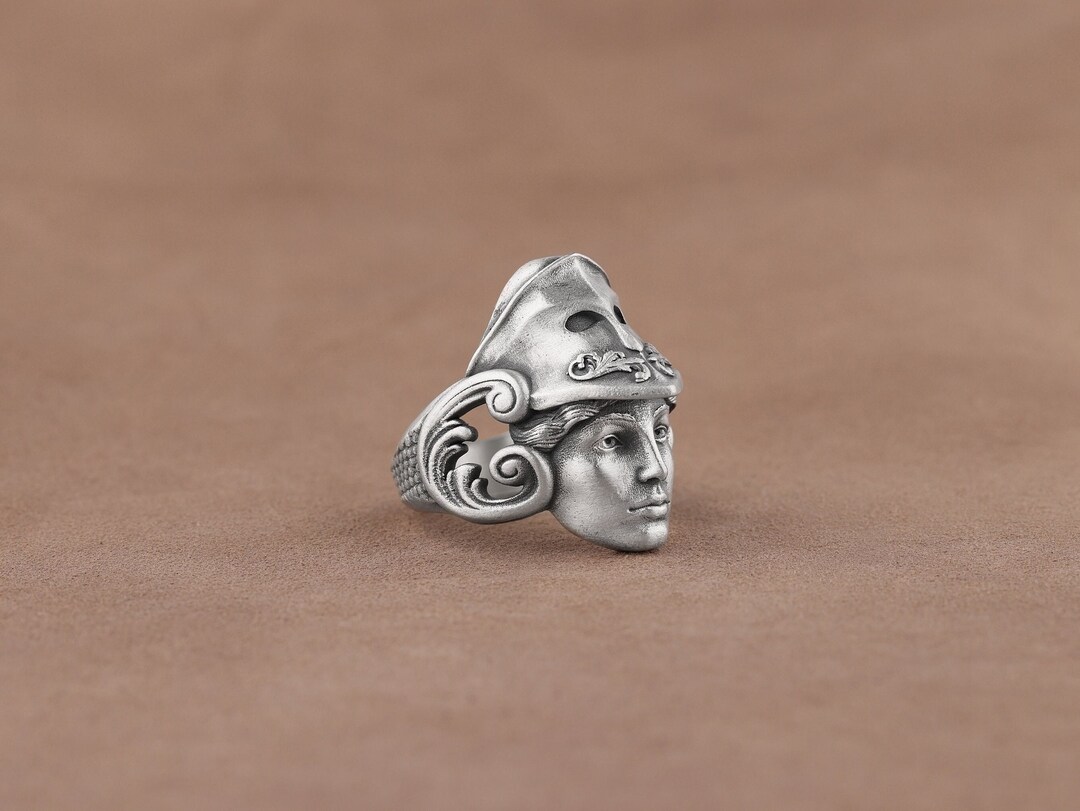 Greek Goddess Athena Ring Realistic Athena Face and Helmet - Etsy
