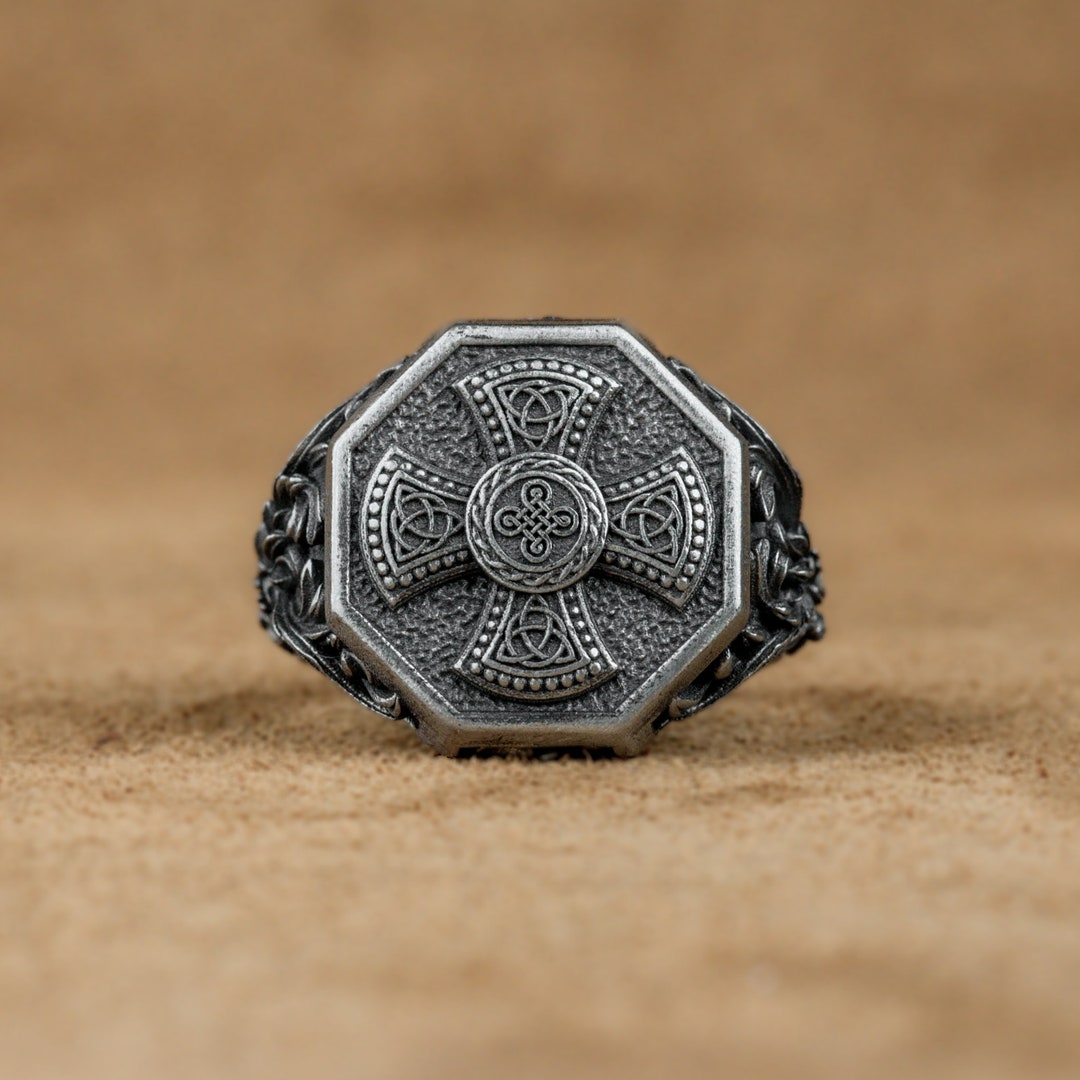 Infinity Trinity Silver Men Ring, Viking Trinity and Infinity Knot ...