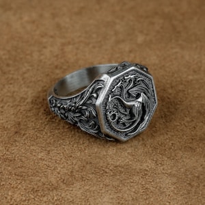 Daenerys Targaryen Dragon Silver Ring, Dragon Fashion Ring, Fantasy ...