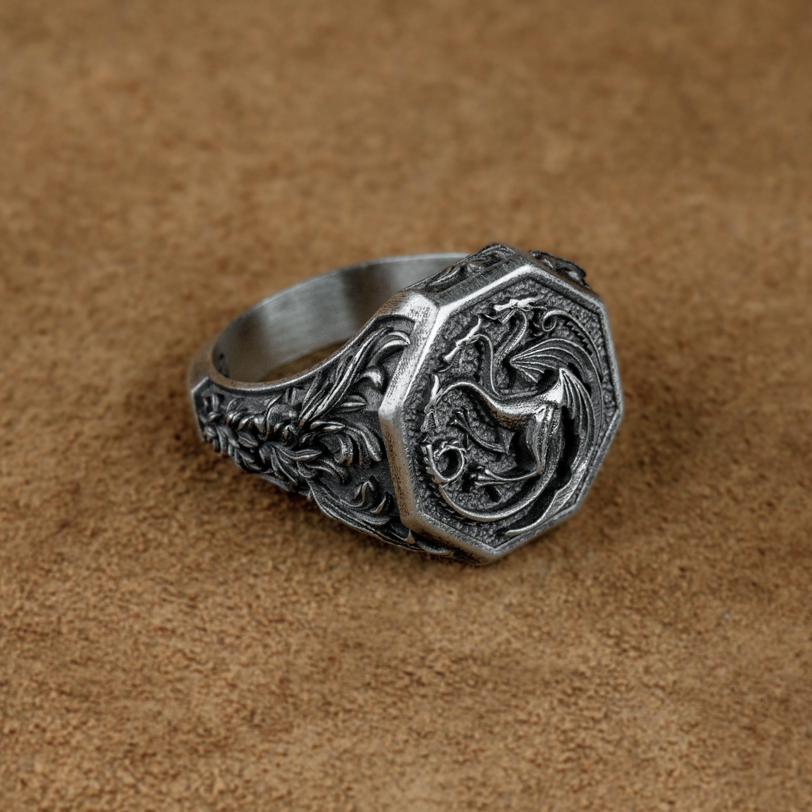 Daenerys Targaryen Dragon Silver Ring, Dragon Fashion Ring, Fantasy ...