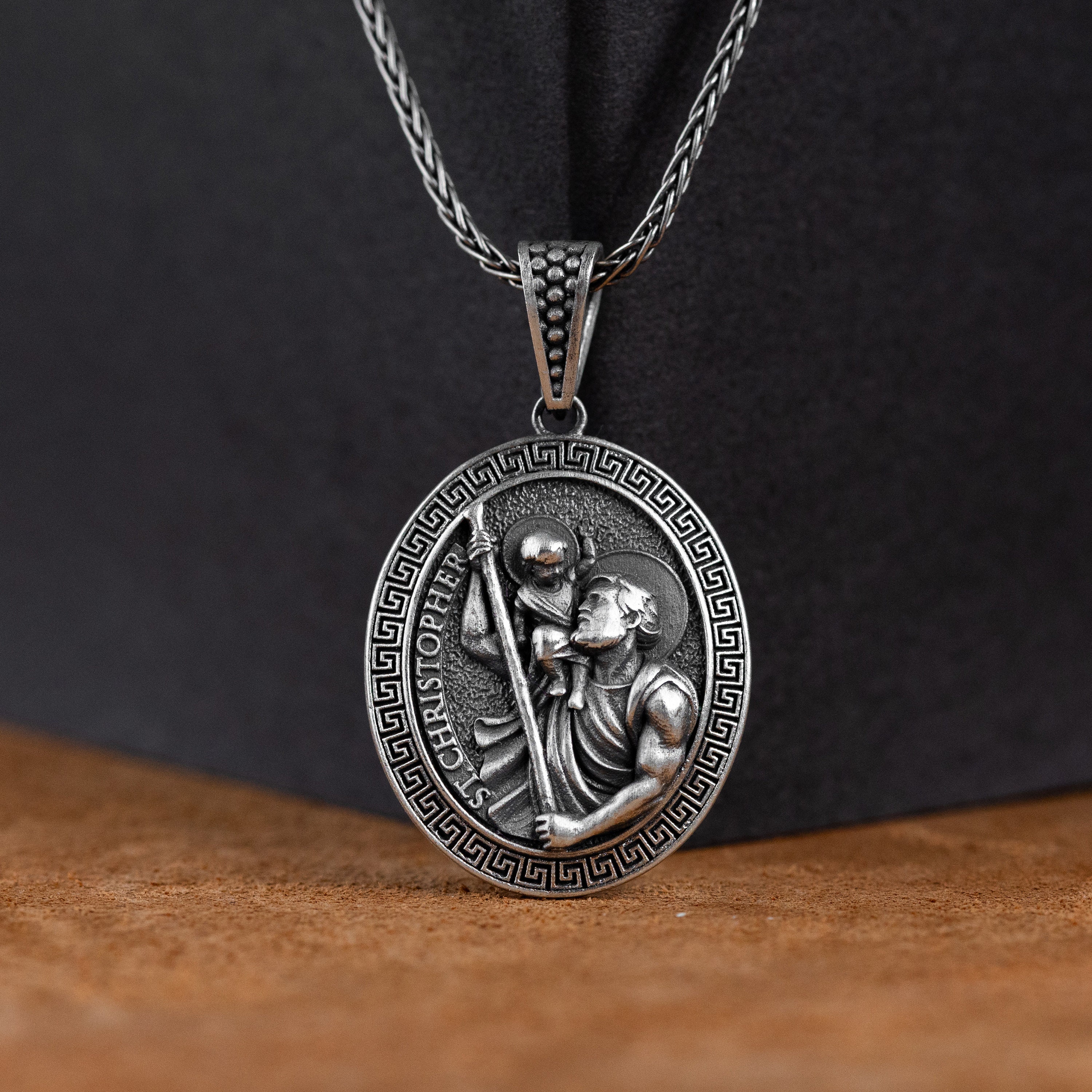 Saint Christopher Silver Necklace, Handmade St Christopher Pendant ...
