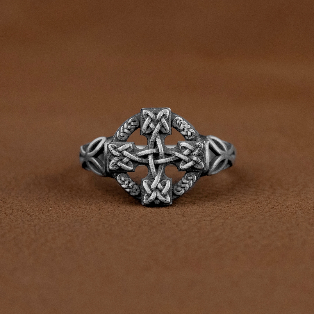 Celtic Biker Ring, Intricate Deign Celtic Knot Silver Ring, Viking Knot ...