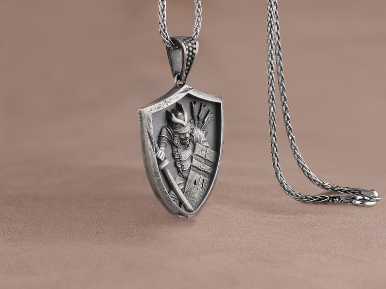 3D Samurai Pendant Necklace Japanese Medieval Necklace for - Etsy