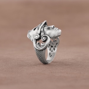 Greek Goddess Athena Ring, Realistic Athena Face and Helmet Signet Ring ...