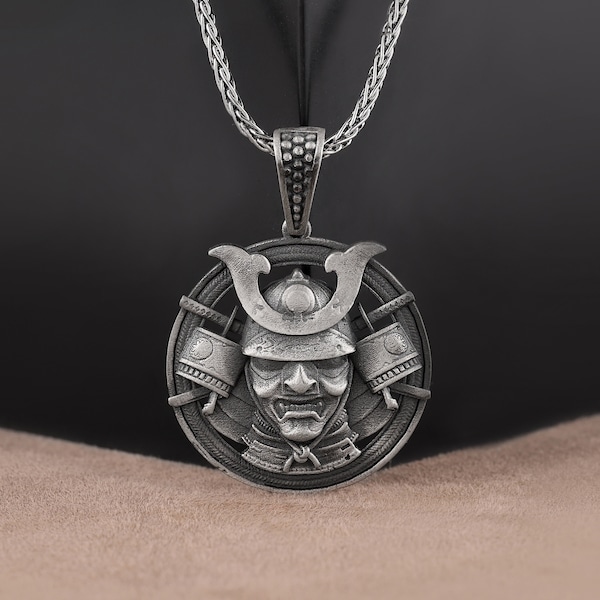 Mens Silver Pendant Samurai - Etsy