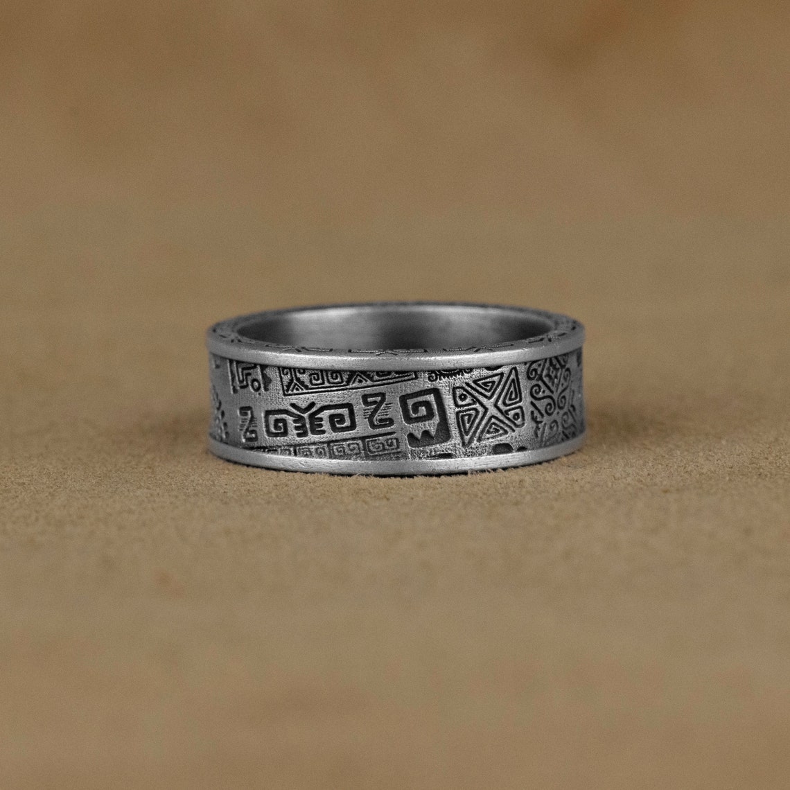 925 Silver Maori Art Band Ring, New Zealand Native Ring, Band Ring for ...