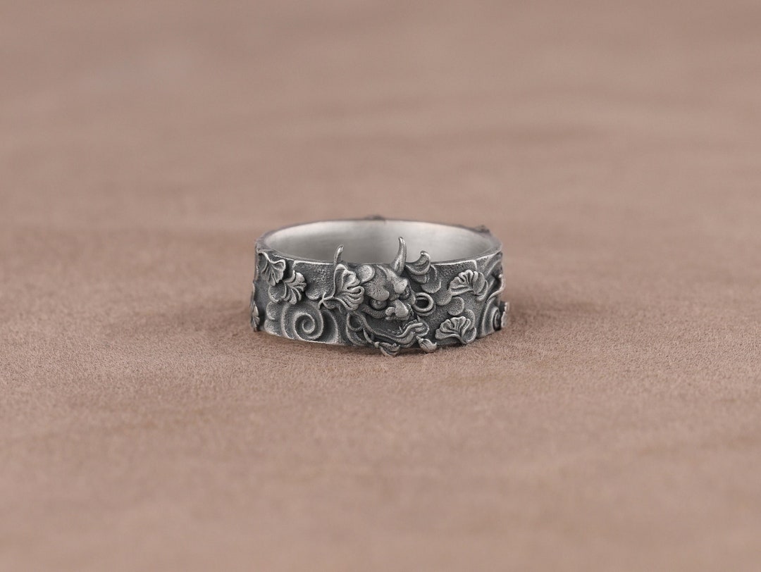 Handmade Oni Mask Ring, Hannya Mask Ring, Demon Mask Ring, Oni Mask ...