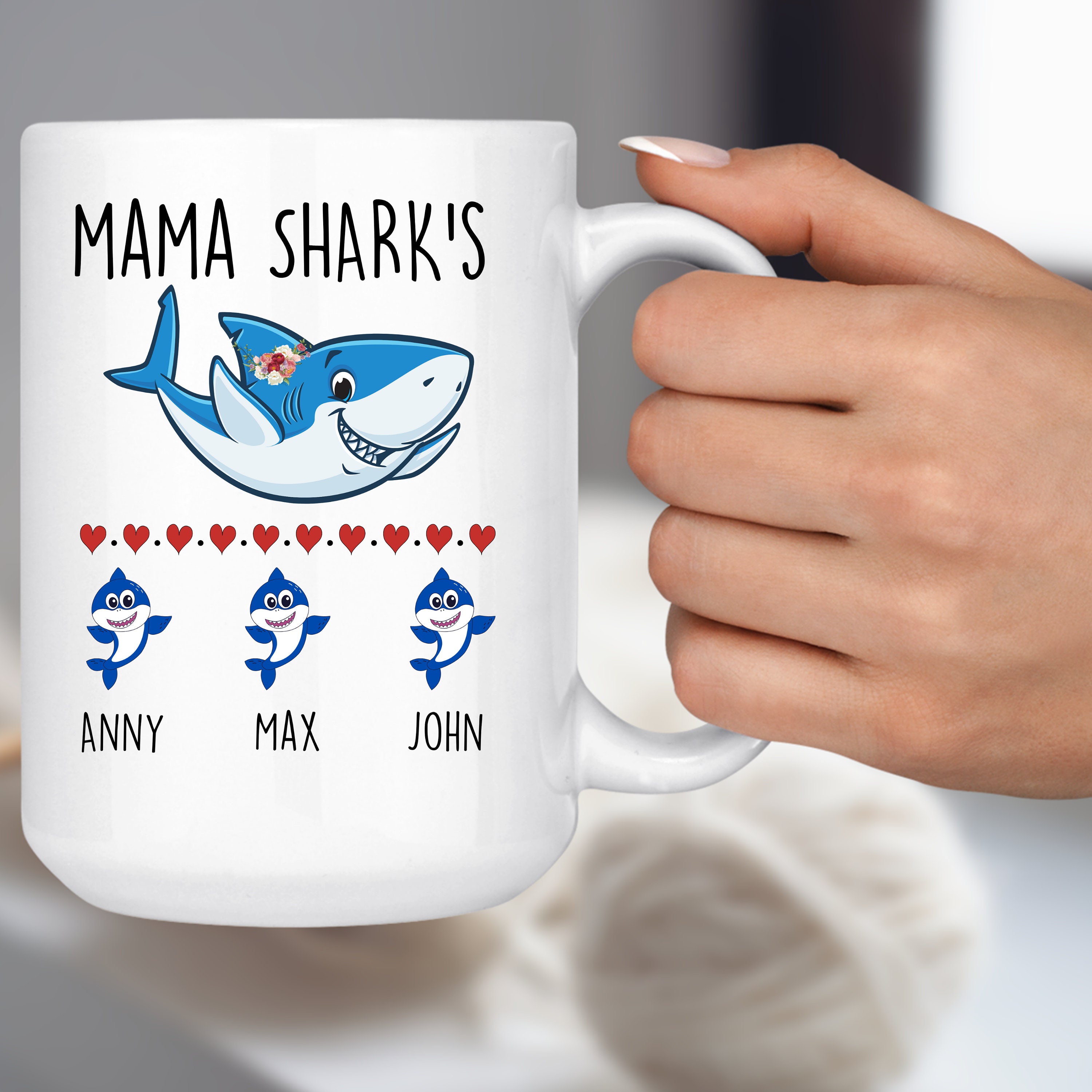 Mama Shark Mug, Shark Mug, Mommy Shark, Gift for Mom, Mothers Day Gift ...