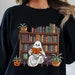 Bookish Ghost Sweater Spooky Library Shirt for Book Lover Reading ...