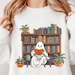 Bookish Ghost Sweater Spooky Library Shirt for Book Lover Reading ...