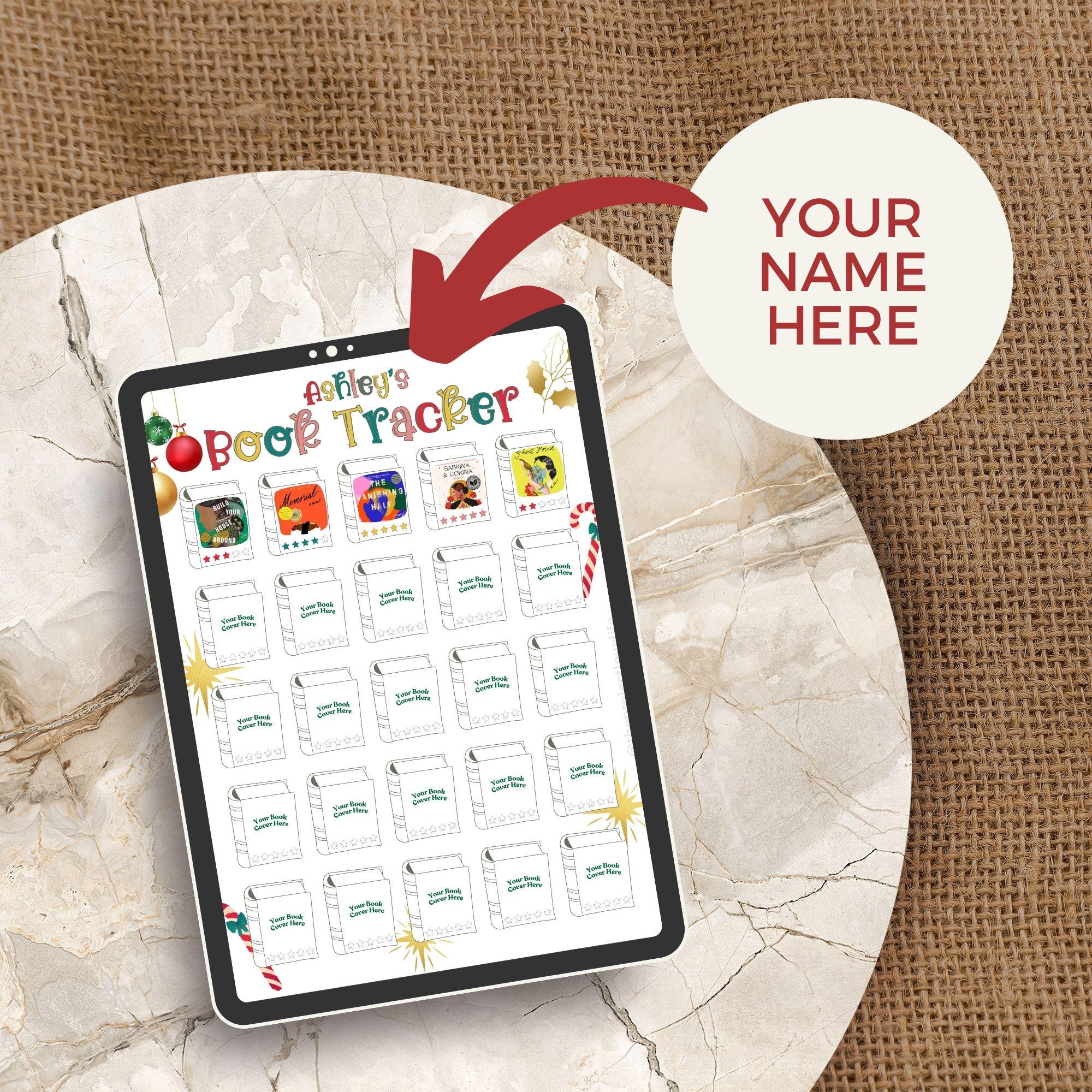 Digital Book Tracker Printable Christmas Theme Planner Page Book Club ...