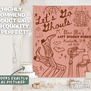 Let’s Go Ghouls Banner for Halloween Bachelorette Backdrop Skeleton ...
