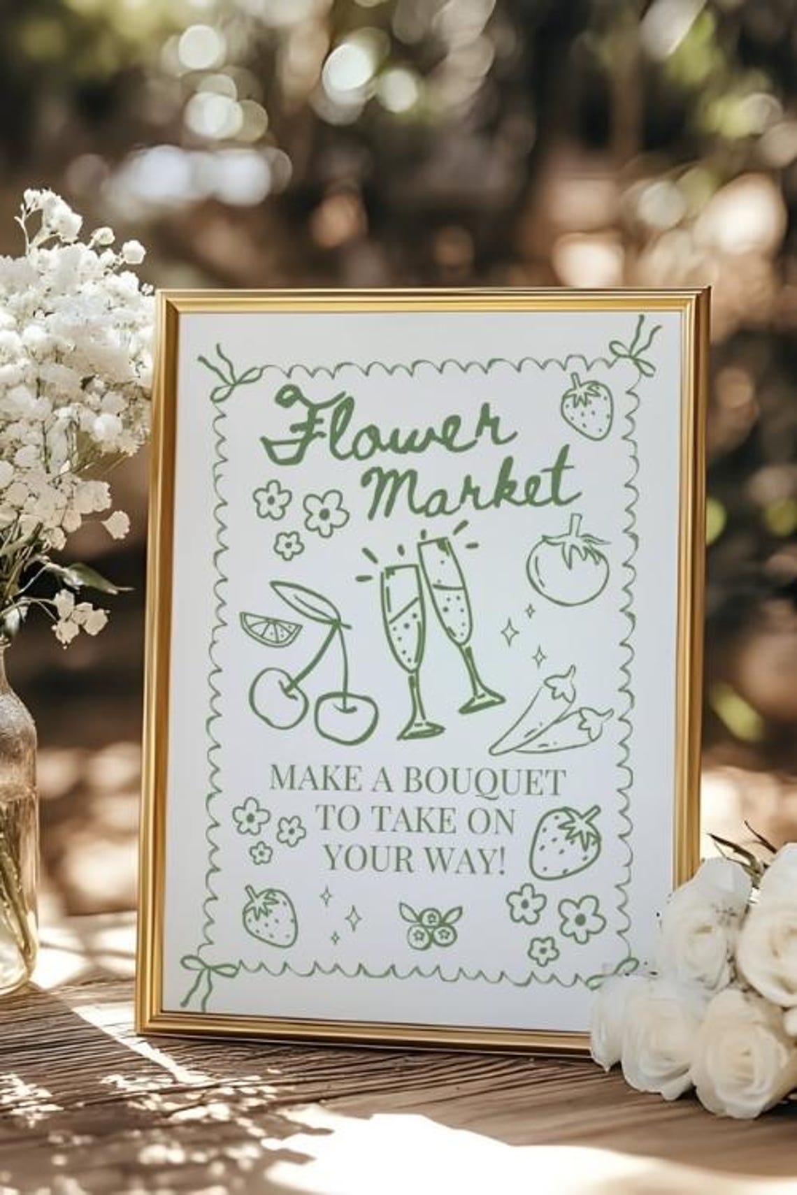 Custom Flower Bar Sign Template Botanical Bridal Shower Build Your Own ...