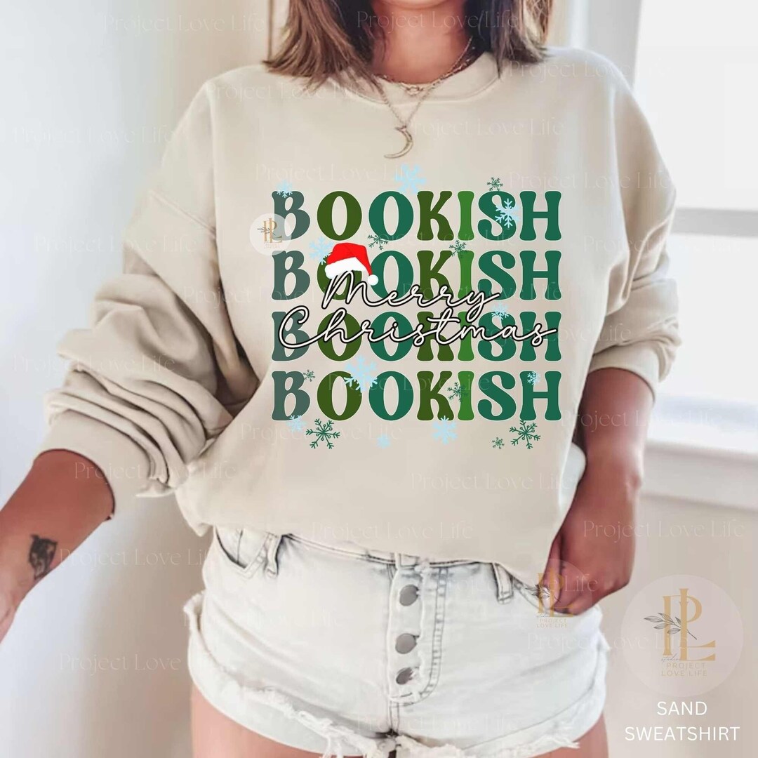 Custom BOOKISH Christmas Sweatshirt Book Club Party Gift Xmas Sweater ...