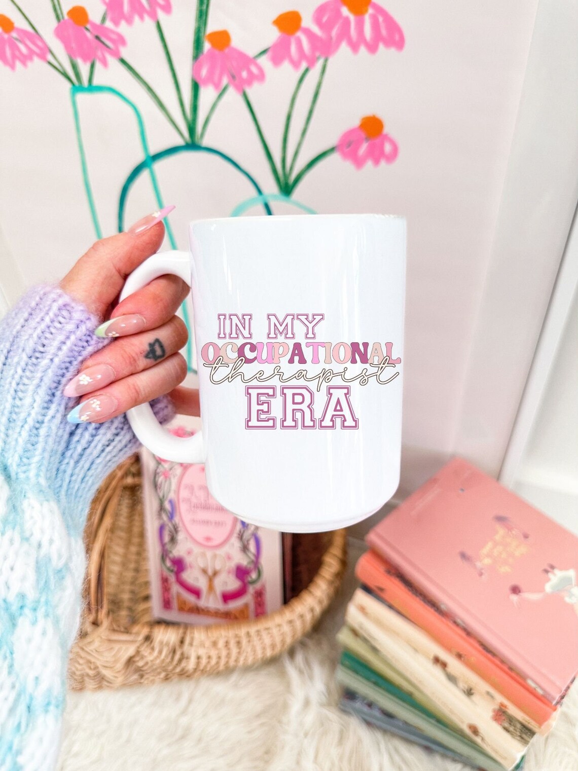 Cute OT Mug Pink Occupational Therapist Coffee Mug in My Therapist Era ...