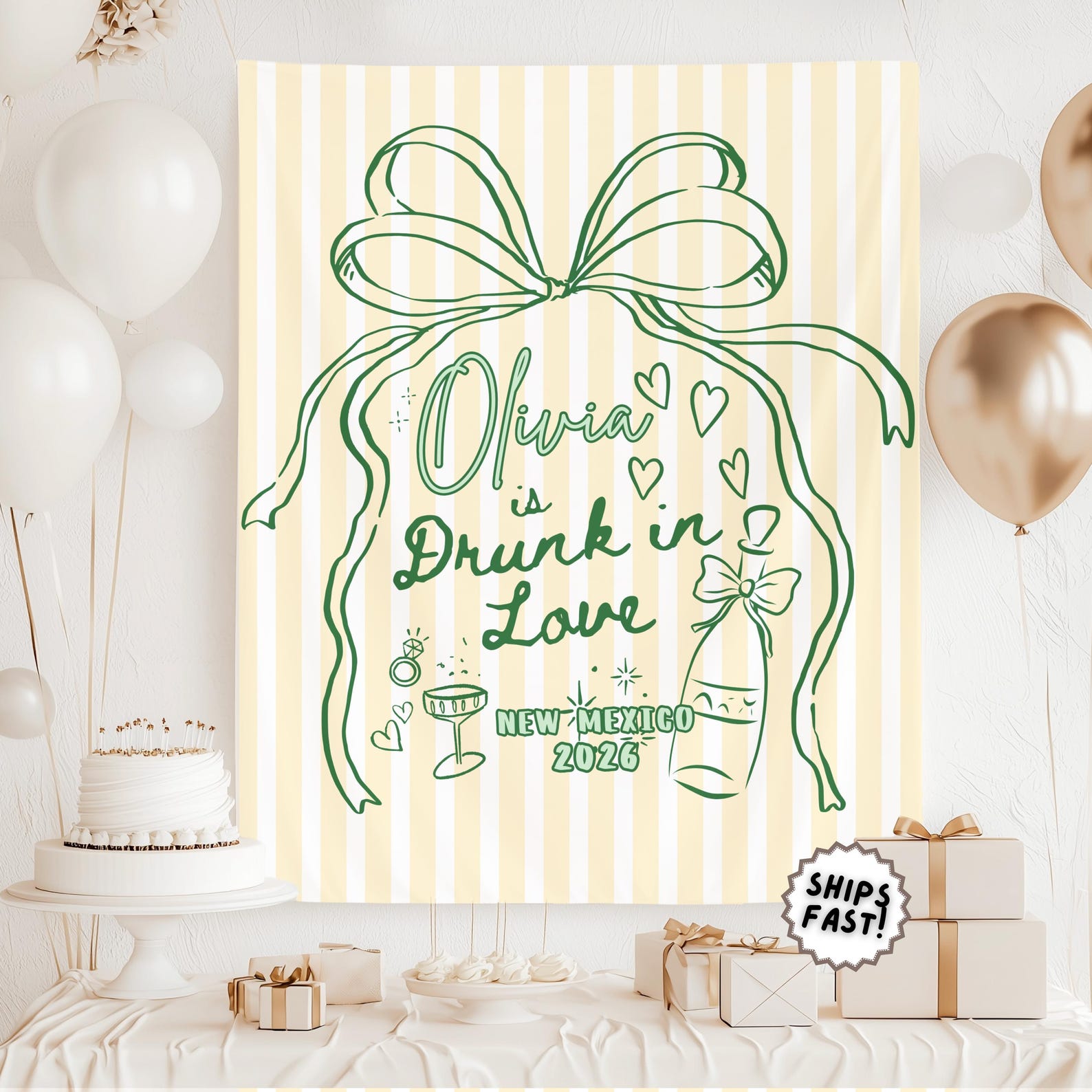 Drunk in Love Bachelorette Banner Custom Bachelorette Backdrop Bridal ...