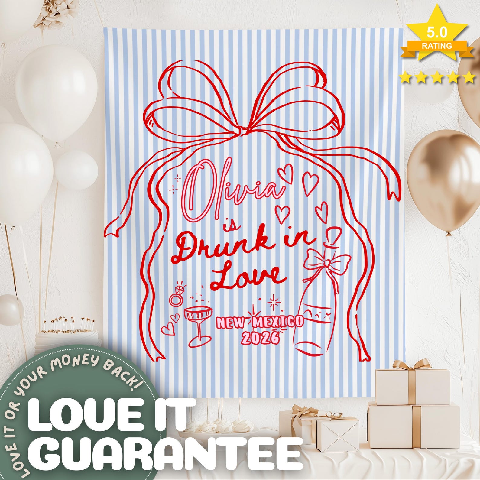 Drunk in Love Bachelorette Banner Custom Bachelorette Backdrop Bridal ...
