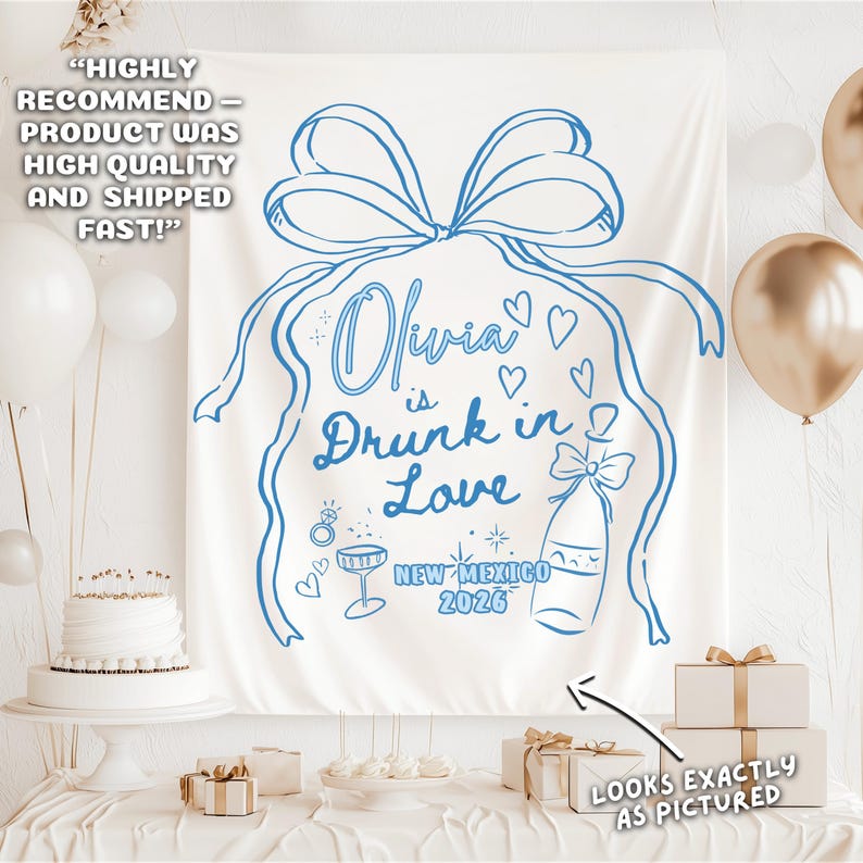 Drunk in Love Bachelorette Banner Custom Bachelorette Backdrop Bridal ...