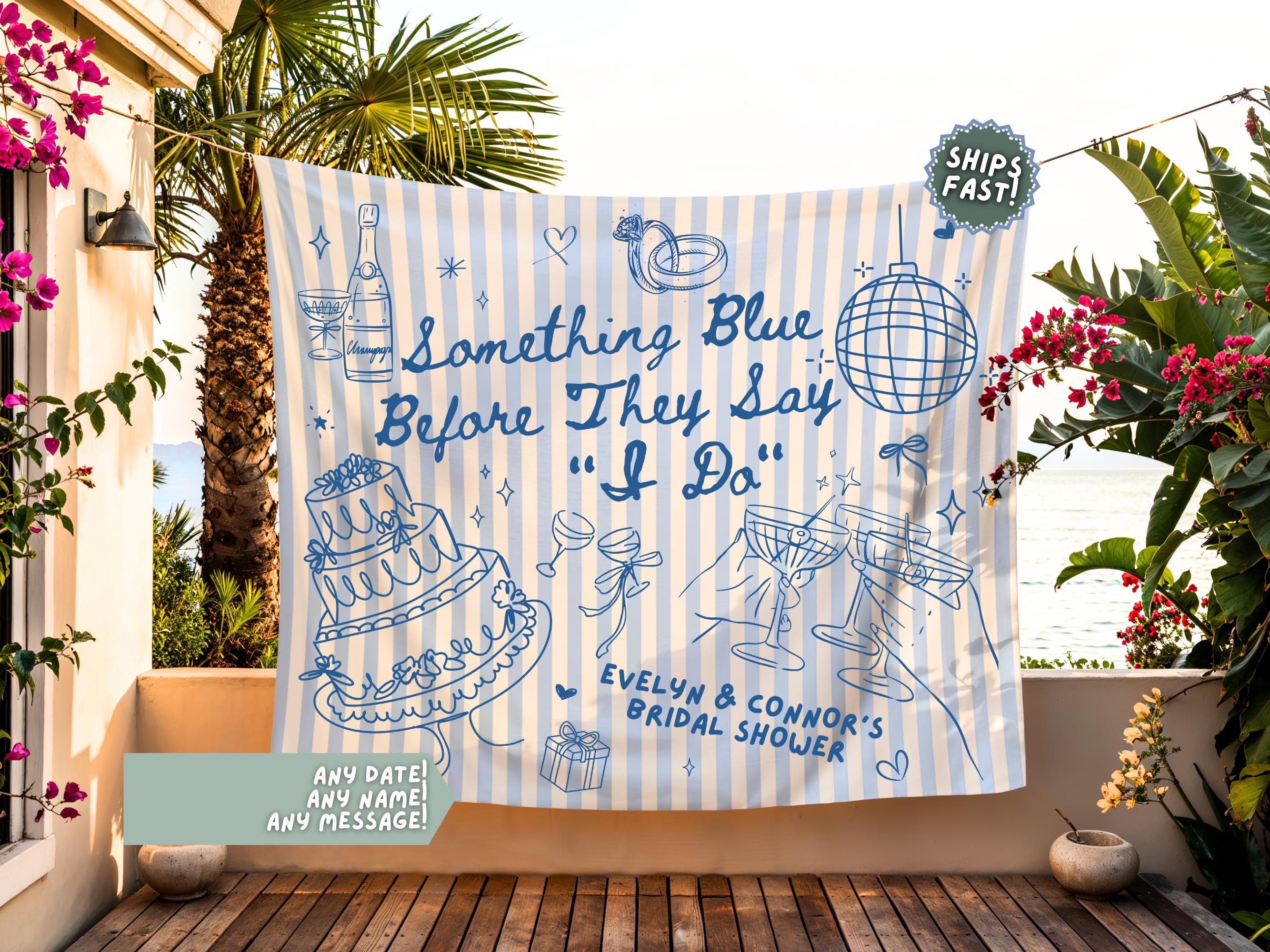 Custom Something Blue Couples Bridal Shower Sign, Something Blue Before ...