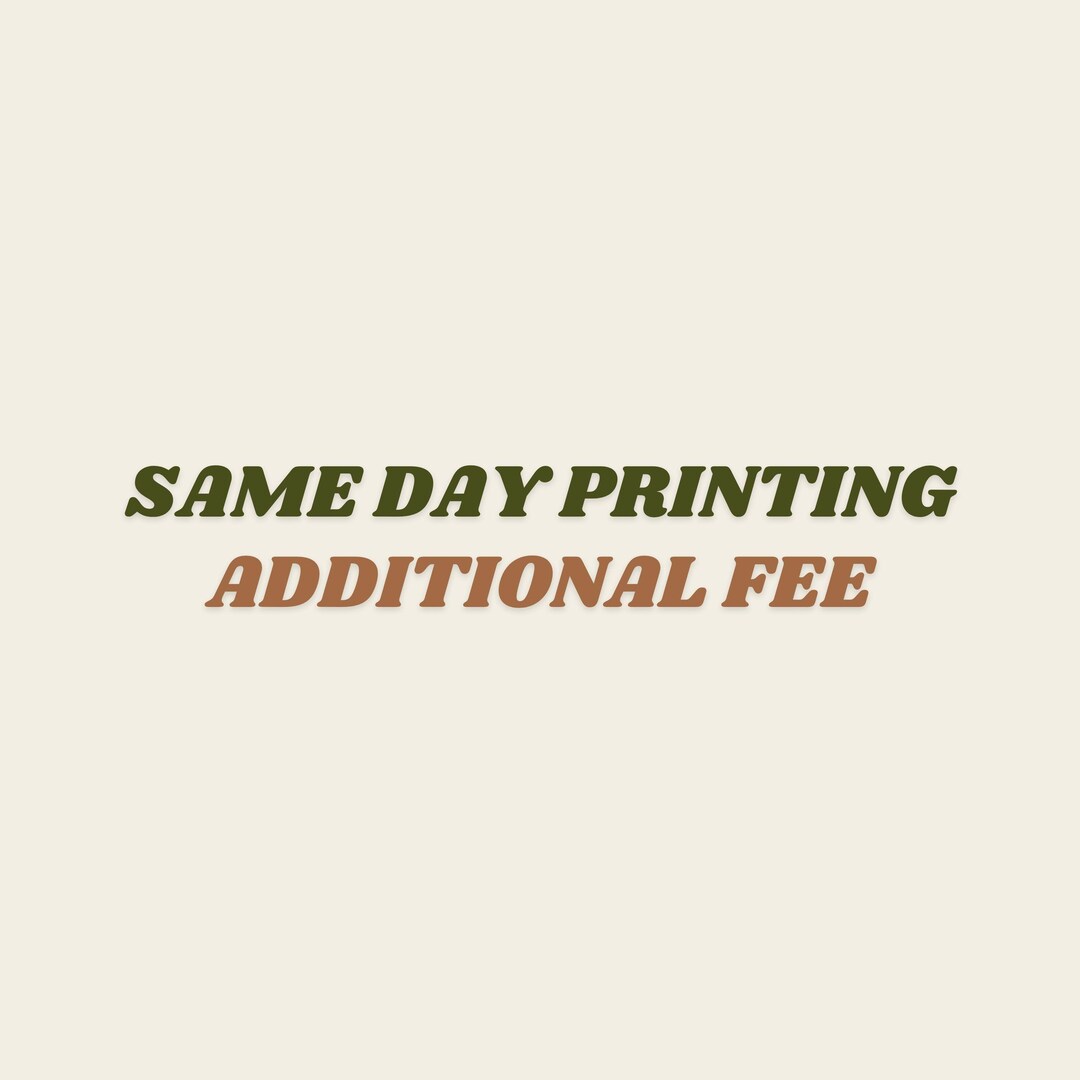 Local Pickup Service Add-on / Same Day Printing Fee - Etsy