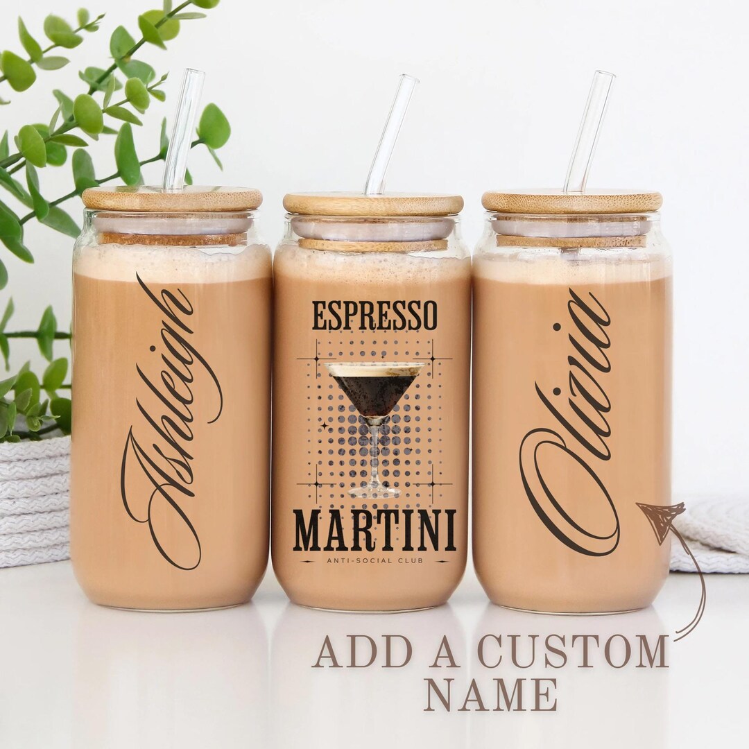 Espresso Martini Glass Iced Coffee Cup Gift for Him Fun Cocktail Glass ...