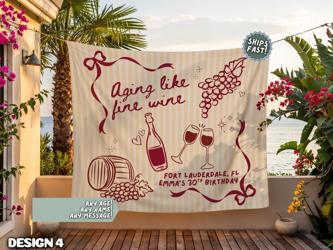Custom Aging Like Fine Wine Banner, 40 Fine Wine Banner for 40th ...