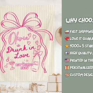 Drunk in Love Bachelorette Banner Custom Bachelorette Backdrop Bridal ...