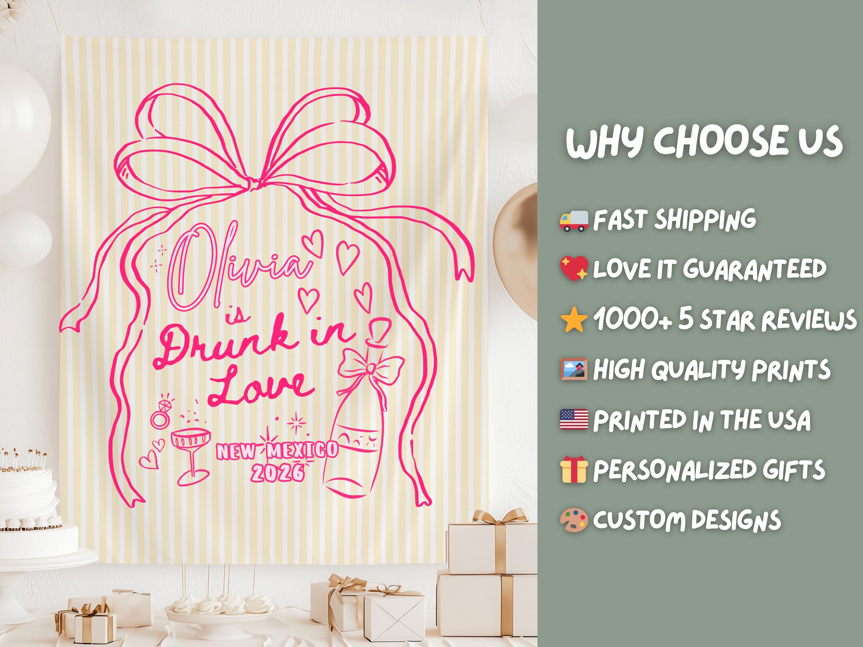 Drunk in Love Bachelorette Banner Custom Bachelorette Backdrop Bridal ...