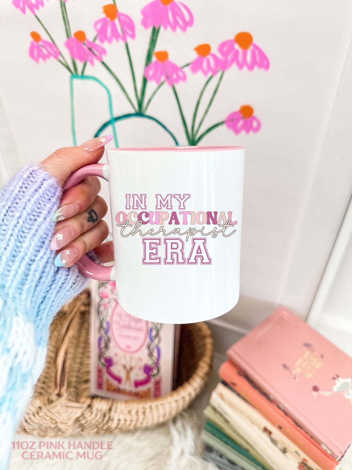 Cute OT Mug Pink Occupational Therapist Coffee Mug in My Therapist Era ...
