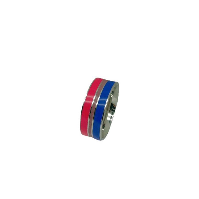 LGBT Bisexual Pride Flag Ring Stainless Steel Ring Band - Etsy