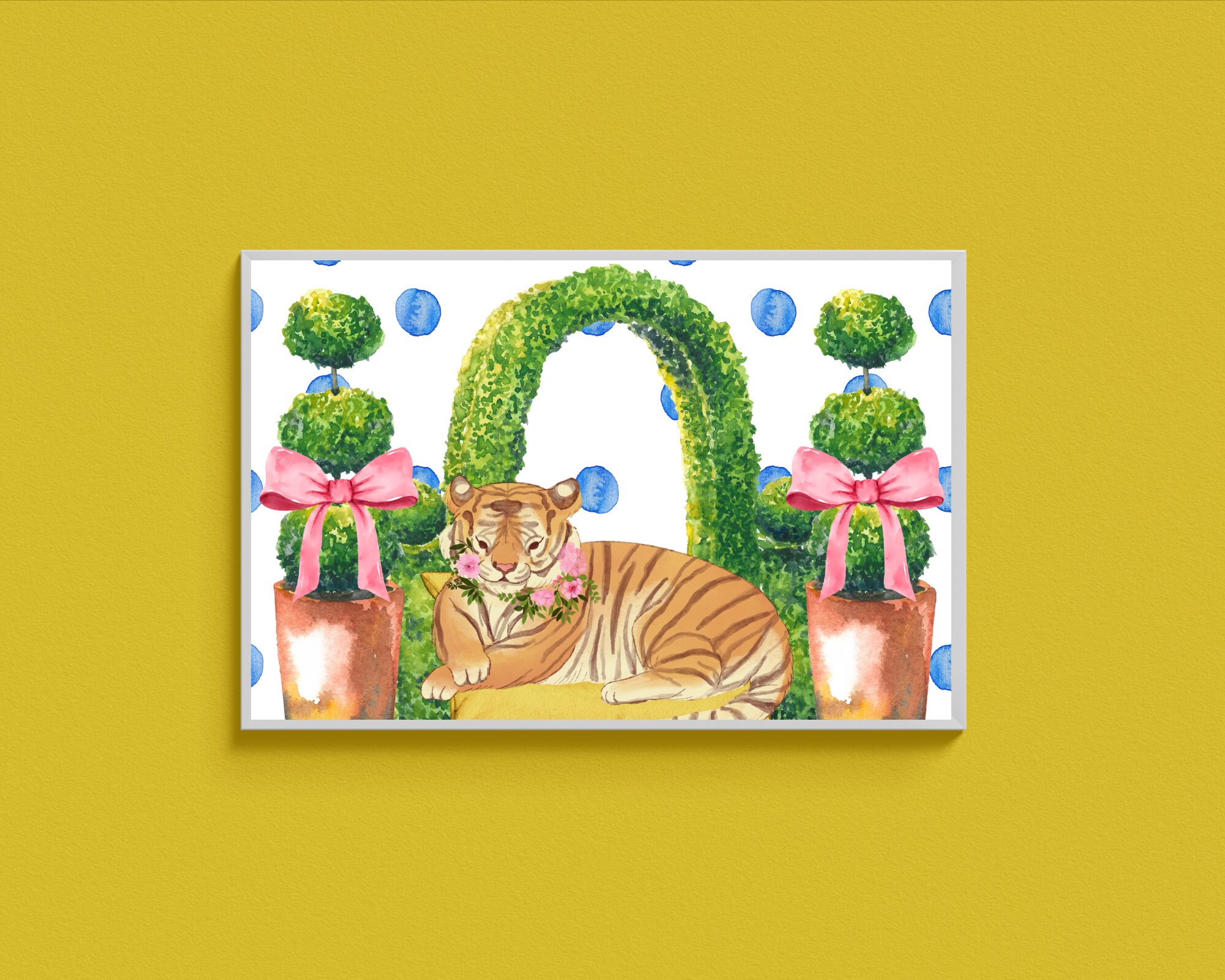 Tiger With Topiaries Digital Printable - Etsy