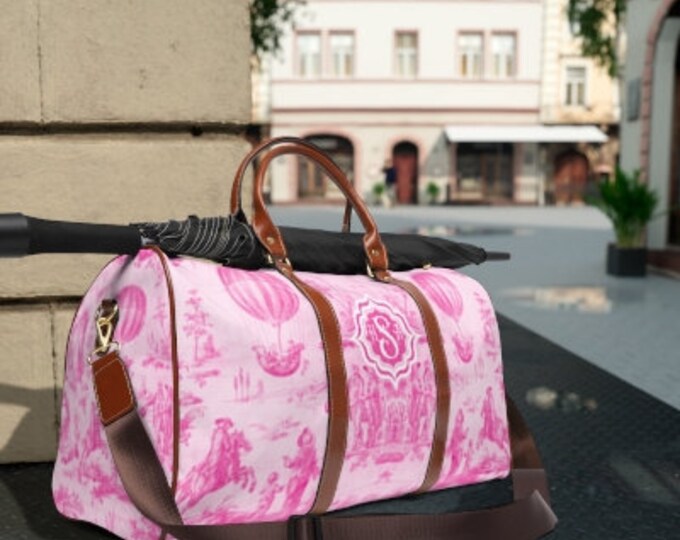 Pink Chinoiserie Waterproof Travel Bag|chinoiserie Chic Travel Bag ...