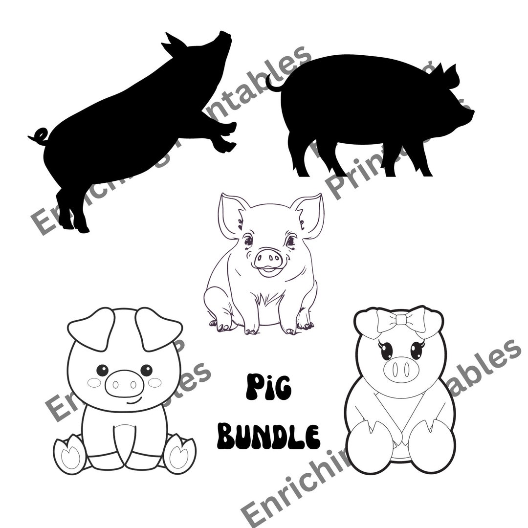 Pig Svg, Pig Svg Files, Pig Png, Pig Silhouette, Pig Cut Files, Pig ...