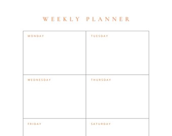 Weekly Planner Printable Instant Download Minimal - Etsy
