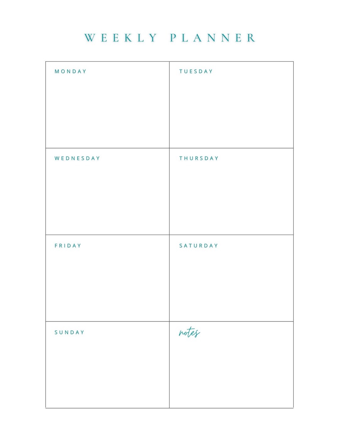 Weekly to Do List Printable, Instant Download, Minimalist Planner ...